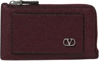 Valentino Garavani Homme, Accessoires, Rouge, Taille: ONE Size Porte-cartes en cuir