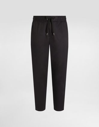 Dolce & Gabbana Jogginghose Baumwollstretch Mit Plakette - Mann Hosen Und Shorts Blau Baumwolle 50