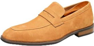 Generic Mocassins en Cuir Suédé pour Homme, Légers À Bout Rond À Enfiler Chaussures De Ville Oxford pour Conduire pour Le Bureau Mocassins À OEillets,Camel,44