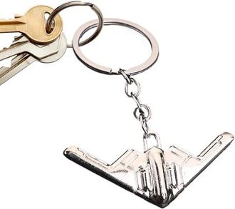 Generic Porte-cl&eacute;s en m&eacute;tal - Porte-cl&eacute;s en forme davion de combat 3D | Porte-cl&eacute;s en m&eacute;tal pour passionn&eacute;s daviation de pilotes de sac de vol, No&euml;l, annivers