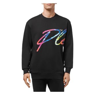 Philipp Plein Homme, Sweatshirts et sweats à capuche, Noir, Taille: L SweaT-shirt LS Signature