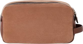 Brunello Cucinelli Suede Beauty Case - - Bags - Herren - Braun - ONE SIZE