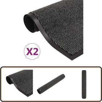 vidaXL Schmutzfangmatten 2Stk. Rechteckig Getuftet 120x180cm Anthrazit - Schmutzfangmatte - Eingangsmatte - Flurmatte - Treppenmatte - Anthrazit