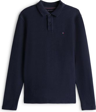 Tommy Hilfiger Langarm-Poloshirt aus merzerisierter Fischgr&auml;t-Buamwolle in