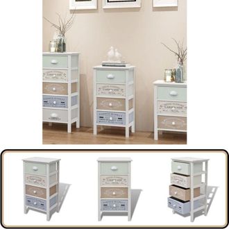 vidaXL Beistellschrank mit 4 Schubladen Franz&ouml;sischer Stil Holz - Holzschrank - Franz&ouml;sischer Landhausstil - Beistellschrank - Kommode - Flurst&uuml;ck - Home &