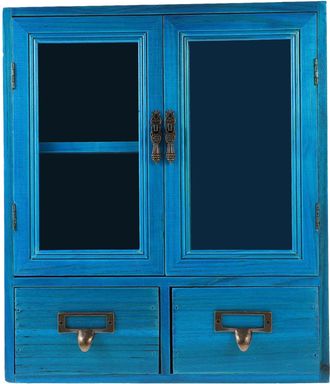 Valiclud Vintage Holz Wandschrank mit Doppelter T&uuml;r Massives Holz Kleines Aufbewahrungsregal Multifunktionaler Wand Schrank f&uuml;r Schlafzimmer und Wohnzimmer Ele