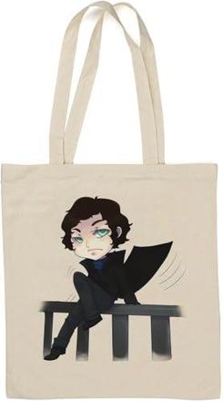 Generic Fancy Guy in Black Coat Sac fourre-tout en coton naturel Blanc