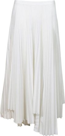 Plan C Plan C, Femme, Jupes, Blanc, Taille: 42 FR Pleated Asymmetric Skirt