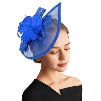 Dreshow Fascinator H&uuml;te f&uuml;r Damen Pillbox Hut mit Schleier Stirnband und Einer Gegabelten Clip Tea Party Kopfbedeckung