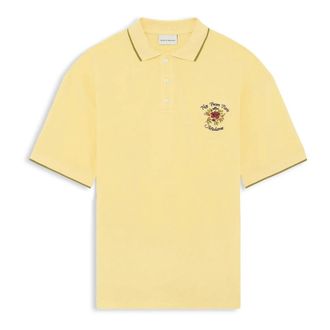 Dr&ocirc;le de Monsieur Piqu&eacute; Polo Slogan Rose - - Tops - Herren - Gelb - M