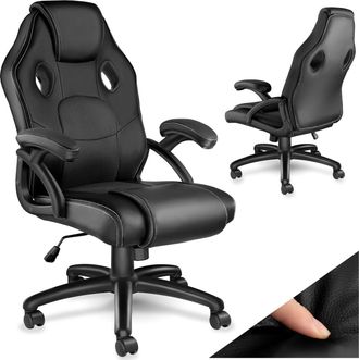 TecTake Racing B&uuml;rostuhl, Gaming Stuhl mit Wippfunktion, Chefsessel, Drehstuhl mit Rollen, h&ouml;henverstellbarer Schreibtischstuhl, B&uuml;rostuhl ergonomisch, PC Stu