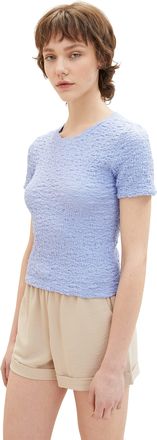Tom Tailor Damen 1036545 Crinkle T-Shirt, 12819-Parisienne Blue, XXL