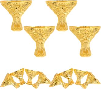 Lurrose DIYEAH 12 St&uuml;ck Schmuckk&auml;stchenf&uuml;&szlig;e aus Metall Klassische Vintage Eckensch&uuml;tzer mit Tiergesicht Motiv Stabile Verschlei&szlig;feste Eckbeschl&auml;ge f&uuml;r Schmuck