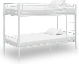 vidaXL Etagenbett Wei&szlig; Metall 90&times;200 cm Vidaxl