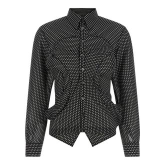 Junya Watanabe Hemd mit asymmetrischem Saum und Polka-Dots - - Blouses & Shirts - Damen - Mehrfarbig - M