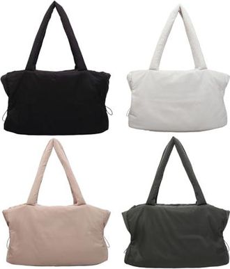 Generic Sac &agrave; main &agrave; bandouli&egrave;re Simple en Nylon pour femmes, fourre-tout de couleur unie pour un usage quotidien (noir)