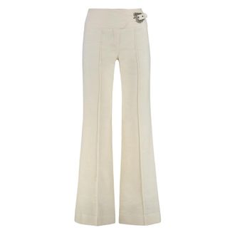Versace Jeans Couture Hose mit Barock-Schnalle - - Trousers - Damen - Beige - 2XS