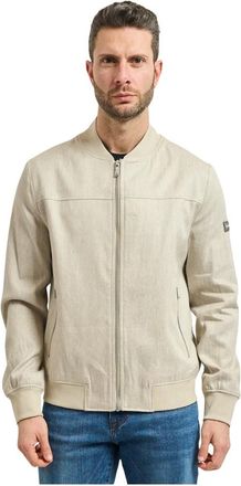 Yes-Zee YES Zee, Homme, Vestes, Beige, Taille: 2XL Veste en m&eacute;lange lin et coton
