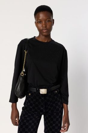 Gerard Darel T-shirt en coton &agrave; paillettes - HERMINE - Noir