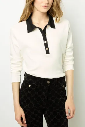 Gerard Darel Polo bicolore en coton - ALFREDINE - Ecru