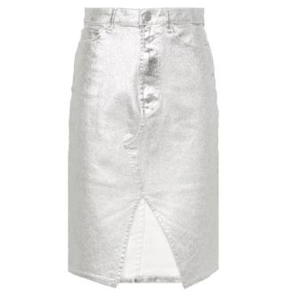 3x1 Metallic Coated Mini Rock - - Skirts - Damen - Grau - W27