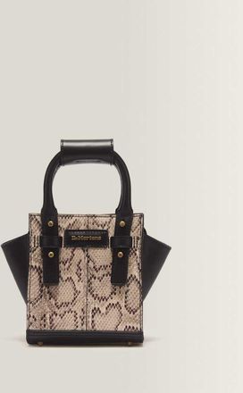 Dr. Martens Xs Snake Print Leder Tote Bag in Creme