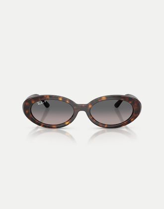 Ray-Ban Rb2223 - Lunettes de soleil ovales &agrave; verres polaris&eacute;s gris - Havane-Marron