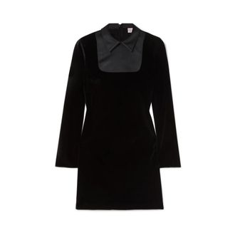Red Valentino Mini Kleid aus Samt mit Satineinfassung Sr0Vah504Jn - - Dresses - Damen - Schwarzk - 2XS