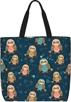 Generic Sac Fourre-Tout Doux R&ecirc;ves De Hibou Sac Femme Plage Pliable De Grande Capacit&eacute; Sacs En Toile Pour Femmes, Pour Shopping, Burea, Femmes, &Eacute;cole