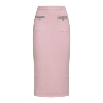 Self Portrait Rosa Plissierter Rock - - Skirts - Damen - Rosa - XS