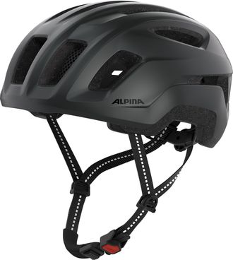 Alpina Paranus Urban - Fahrradhelm mit LED-R&uuml;cklicht, Leichter Hi-EPS-Innenschale, gro&szlig;er Bel&uuml;ftung, individuell einstellbar und integriertes Insektennetz, B