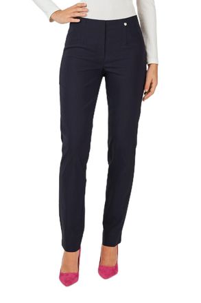 Robell Style Marie - Stoffhose Damen high Waist - Damenhose Power Stretch - Bengaline Stoff Hose mit Schlitz am Saum - Bitte eine Gr&ouml;&szlig;e Kleiner bestellen - M