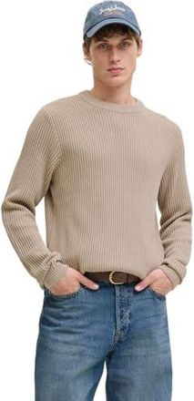 Jack & Jones Jjedover Knit Crew Neck Sn, Beige Clair, M Homme