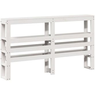 vidaXL Kopfteil mit Ablagen Wei&szlig; 140 cm Massivholz Kiefer Vidaxl