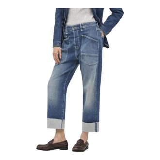 M.A.C Baggy Jeans Straight-Leg Mid-Rise Blue - - Jeans - Damen - Blau - XS