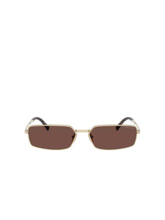 Prada Womens Sunglasses Brown-Gold Metal Eyewear - Brown/gold