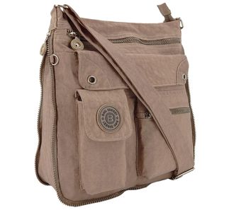 EkaVale leichte Damen-Umh&auml;ngetasche - Praktische Crossbody-Handtasche - mit vielen f&auml;chern - Schultertasche - wasserabweisende Damentasche (Stone)