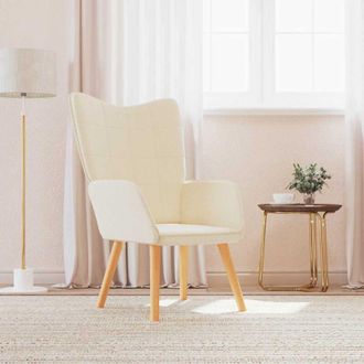 vidaXL Chaise de relaxation Cr&egrave;me Tissu Vidaxl