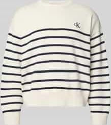 Calvin Klein Jeans Regular Fit Strickpullover aus reiner Baumwolle