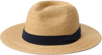 Polo Ralph Lauren Homme, Accessoires, Beige, Taille: S Fedora en raphia bord&eacute; de popeline