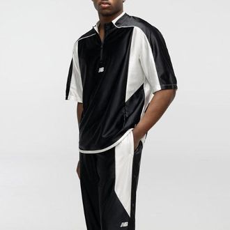 New Balance Herren Basketball Warmup Shooting Top in Schwarz, Baumwolle, Gr&ouml;&szlig;e L