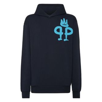 Philipp Plein Homme, Sweatshirts et sweats &agrave; capuche, Bleu, Taille: 2XL King Plein Hooded SweaT-shirt