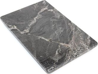 Generic Schneidebrett aus Stein - Servierplatte - K&uuml;chenbrett - Steinplatte - Untersetzer - 2 Gr&ouml;&szlig;en (Paradiso Silver Gl&auml;nzend, 30L x 20B)