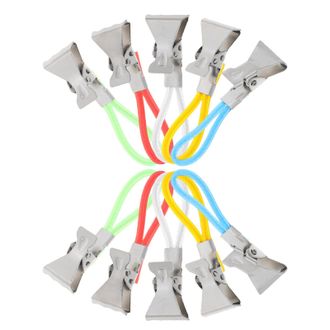 Healifty 10 St&uuml;ck Packung Handtuchklammern aus Metall mit Aufh&auml;ngering und Kunststoffseil Geeignet f&uuml;r Schlafzimmer Bad und Strandt&uuml;cher