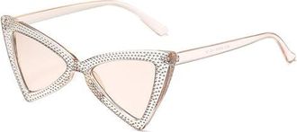 Generic Lunettes De Soleil Photo UV400 À Petite Monture Triangulaire For Hommes Et Femmes, Lunettes De Soleil Personnalisées For Fêtes Et Vacances(Orange)