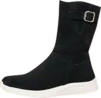 Generic TDEOK Bottes dhiver pour femme - Doubl&eacute;es en daim - Bottes mi-hautes - Bottes dhiver plates et antid&eacute;rapantes - Bottes longues chaudes pour lext&eacute;rieur