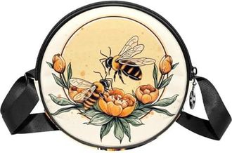 Generic Sac &agrave; bandouli&egrave;re Circle pour femme, petit sac &agrave; bandouli&egrave;re avec fermeture &eacute;clair, bretelles r&eacute;glables, sac &agrave; main rond d&eacute;contract&eacute; pour femmes et fi