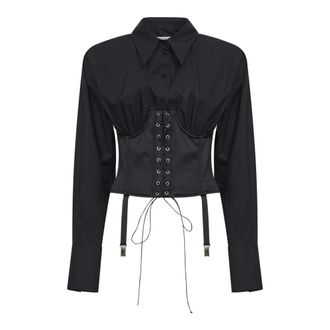 Giuseppe Di Morabito Femme, Blouses et Chemises, Bleu, Taille: 40 FR Chemise Cropped