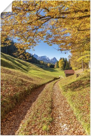 Artland Wanddeko Poster & Kunstdrucke Wandposter 60x90 cm Hochformat Landschaftsbilder Bayern Berge Alpen Herbst Allgäu Natur Landhausstil U2FA