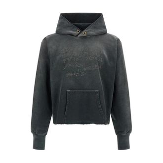 Maison Margiela Distressed Cotton Hoodie mit Grafikdetail - - Sweatshirts & Hoodies - Damen - Schwarzk - S